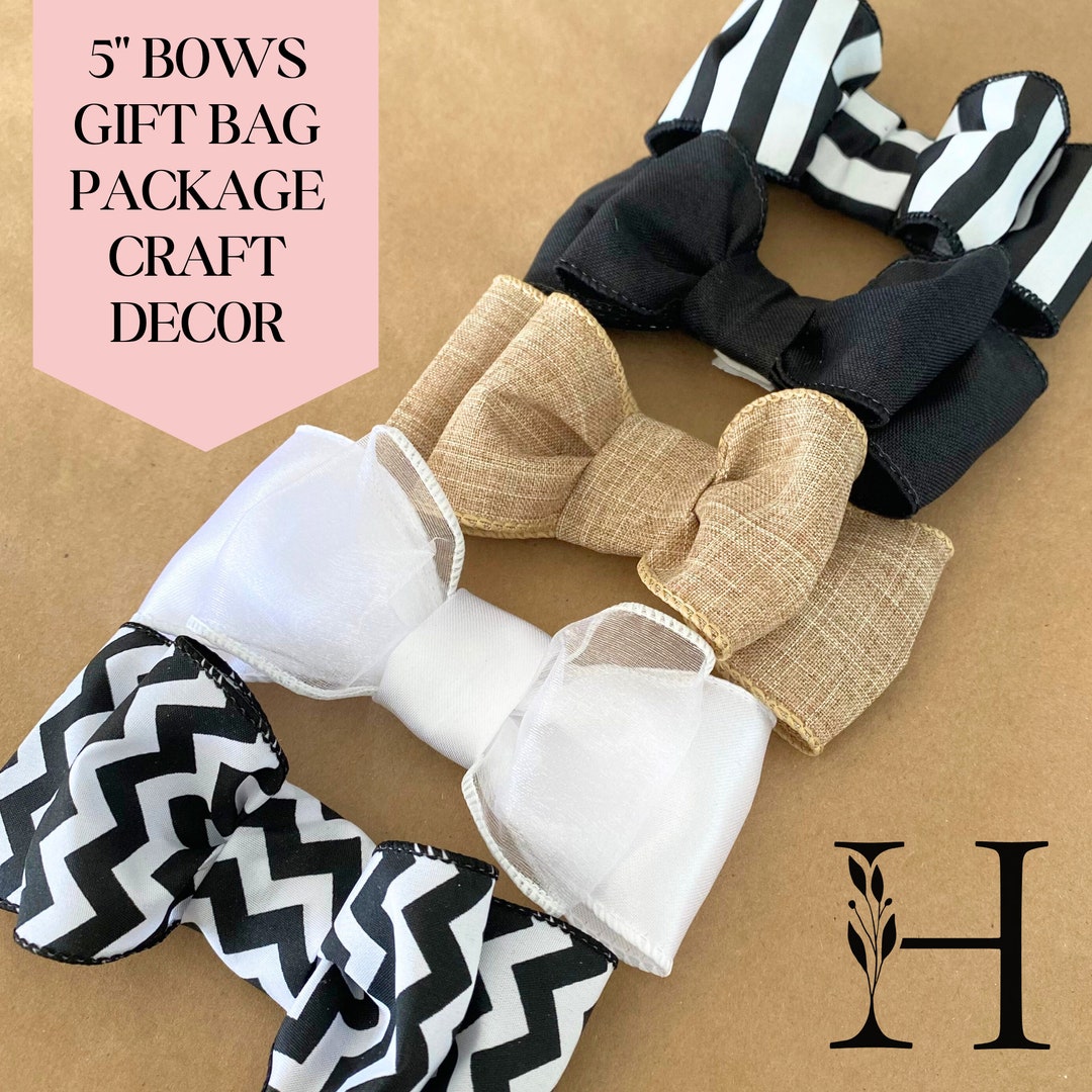 Neutral Color Craft Bows for Packages Floral Topper for Gift Bag Bow ...