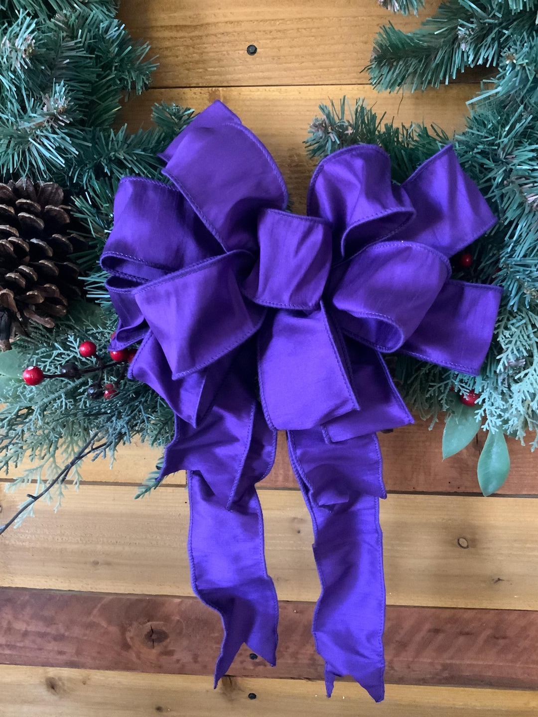 Purple Bow Tree Topper Purple Bow for Christmas Wreath Designer Wreath ...