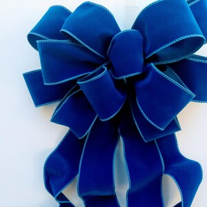 Royal Blue Velvet Christmas Bow: 14" Wired Tree Topper or Wreath Bow - Etsy