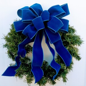 Royal Blue Tree Topper Bow 14" Wide INDOOR OUTDOOR Blue Christmas ...
