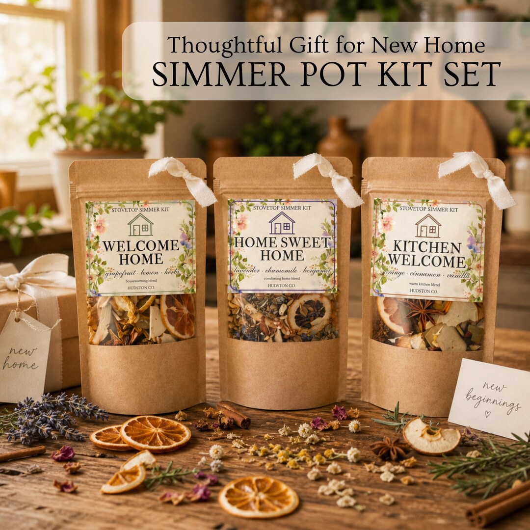 Housewarming Simmer Pot Gift Set, New Home Natural Fragrance Kit ...