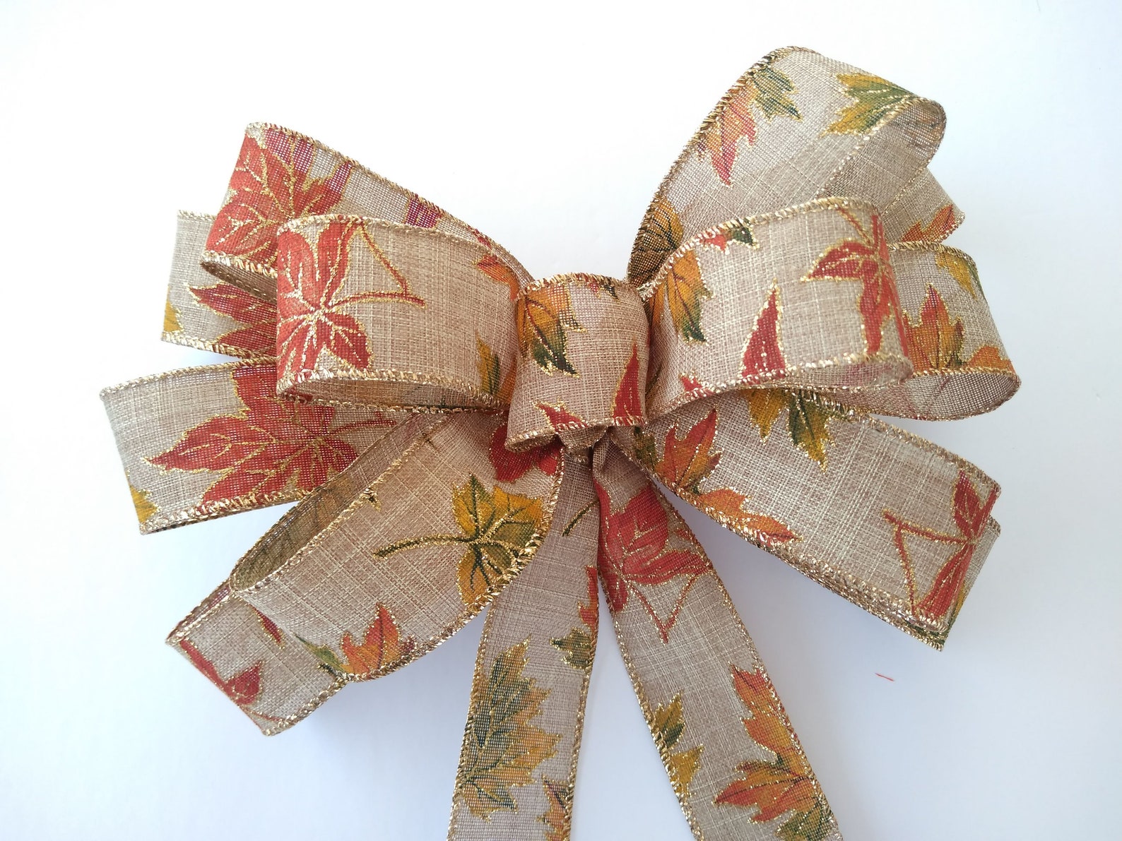 10 Fall Bows for Wreath Fall Leaf Bows Linen Fall - Etsy