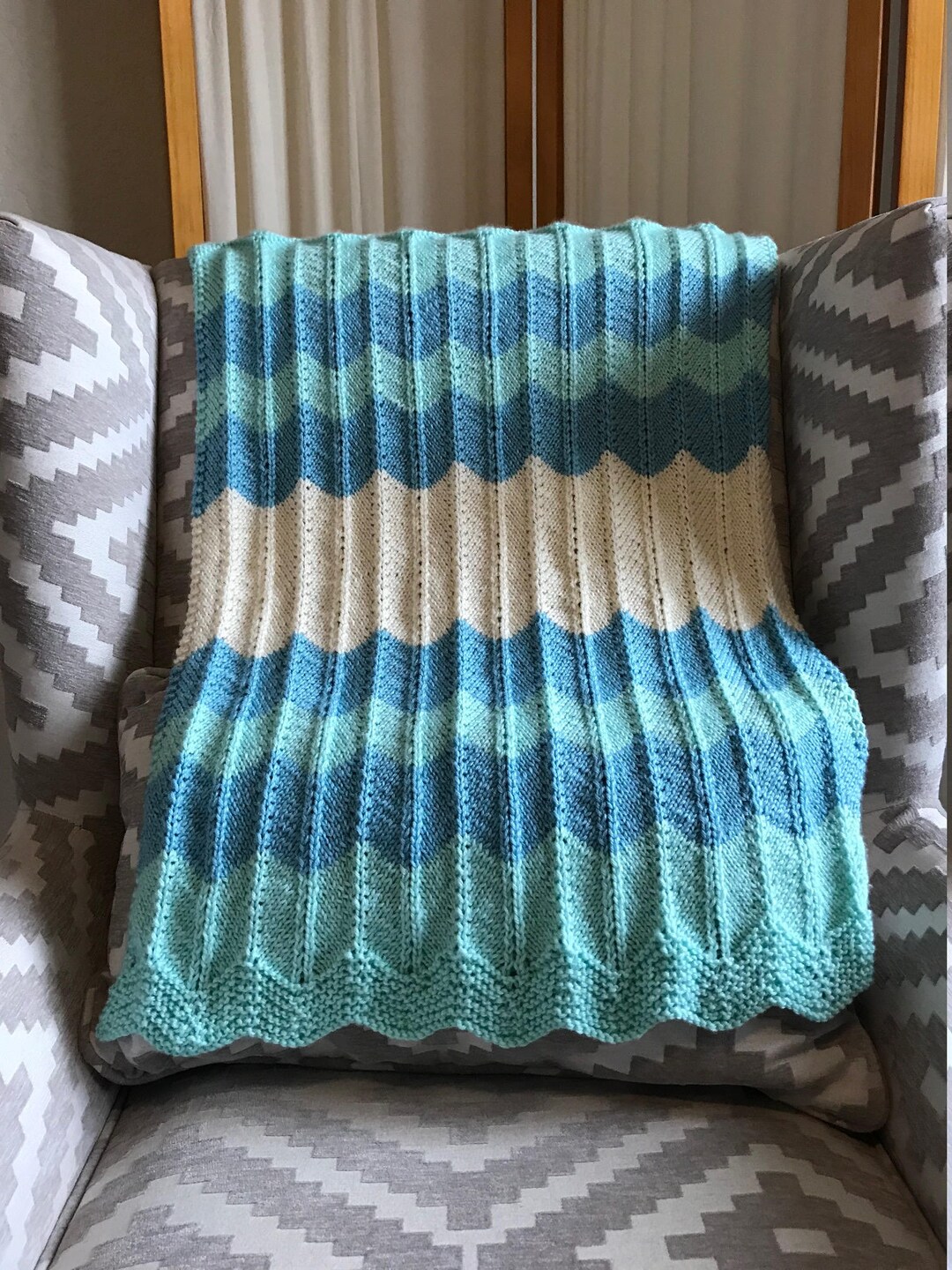 Tri-color Chevron Baby Blanket - Etsy