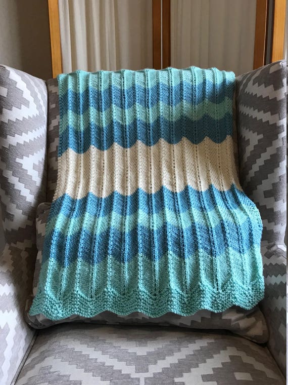 Tri-color Chevron Baby Blanket | Etsy