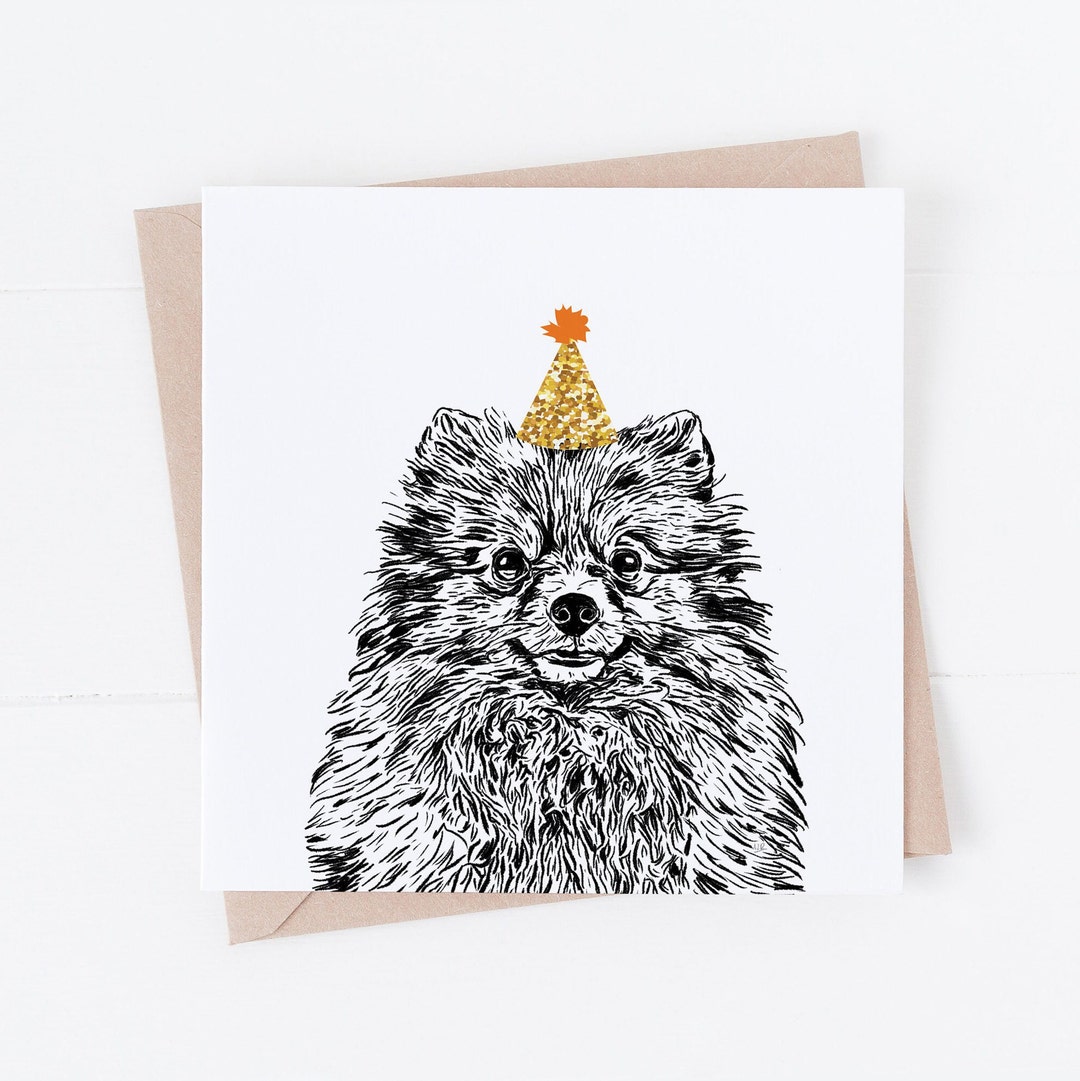 Dog Birthday Card, Pomeranian Card, Pomeranian Birthday Card ...