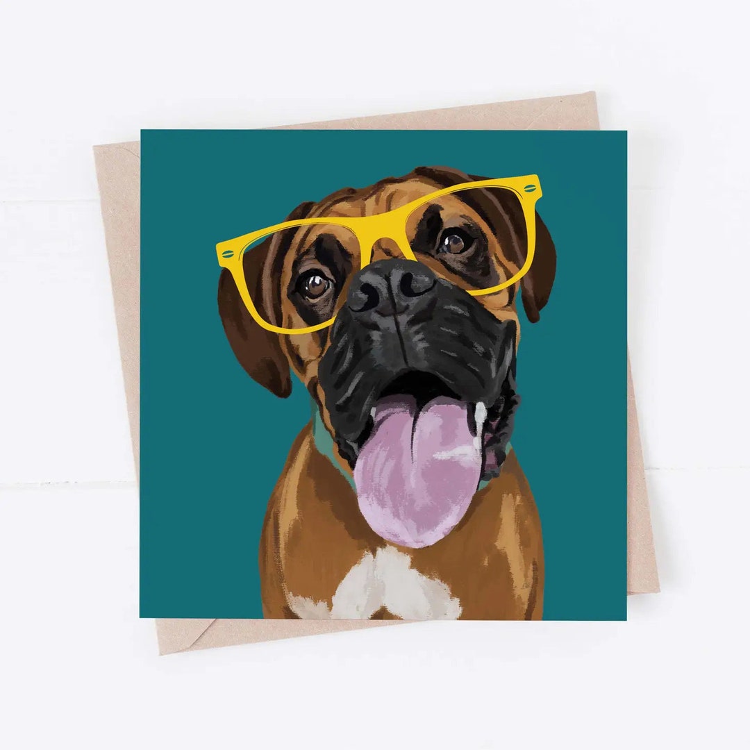 Boxer Dog Card, Fun Boxer Card, Boxer Card, Boxer Dog, From the Dog ...