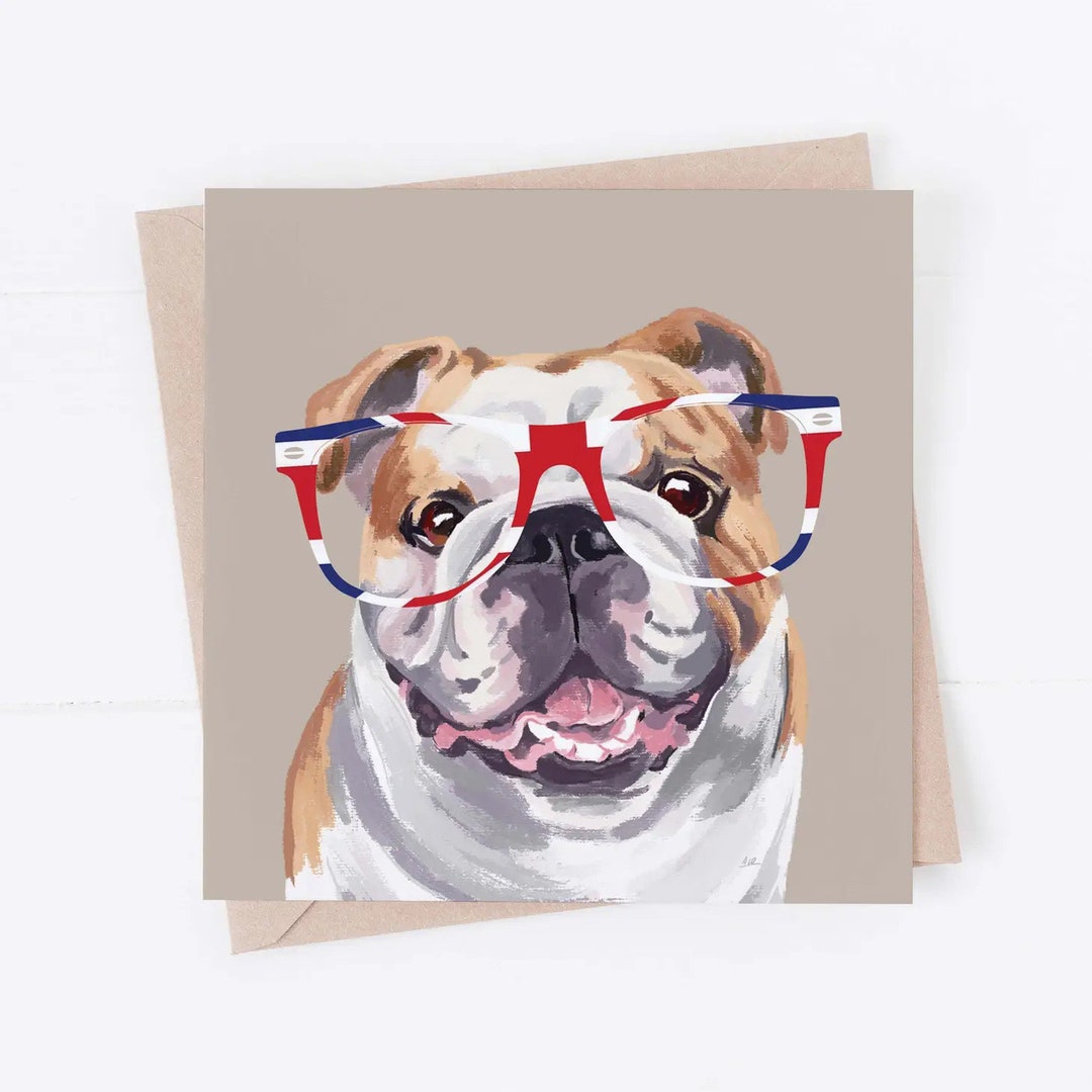 Bulldog Birthday Card, Bulldog Card, British Bulldog Birthday Card ...