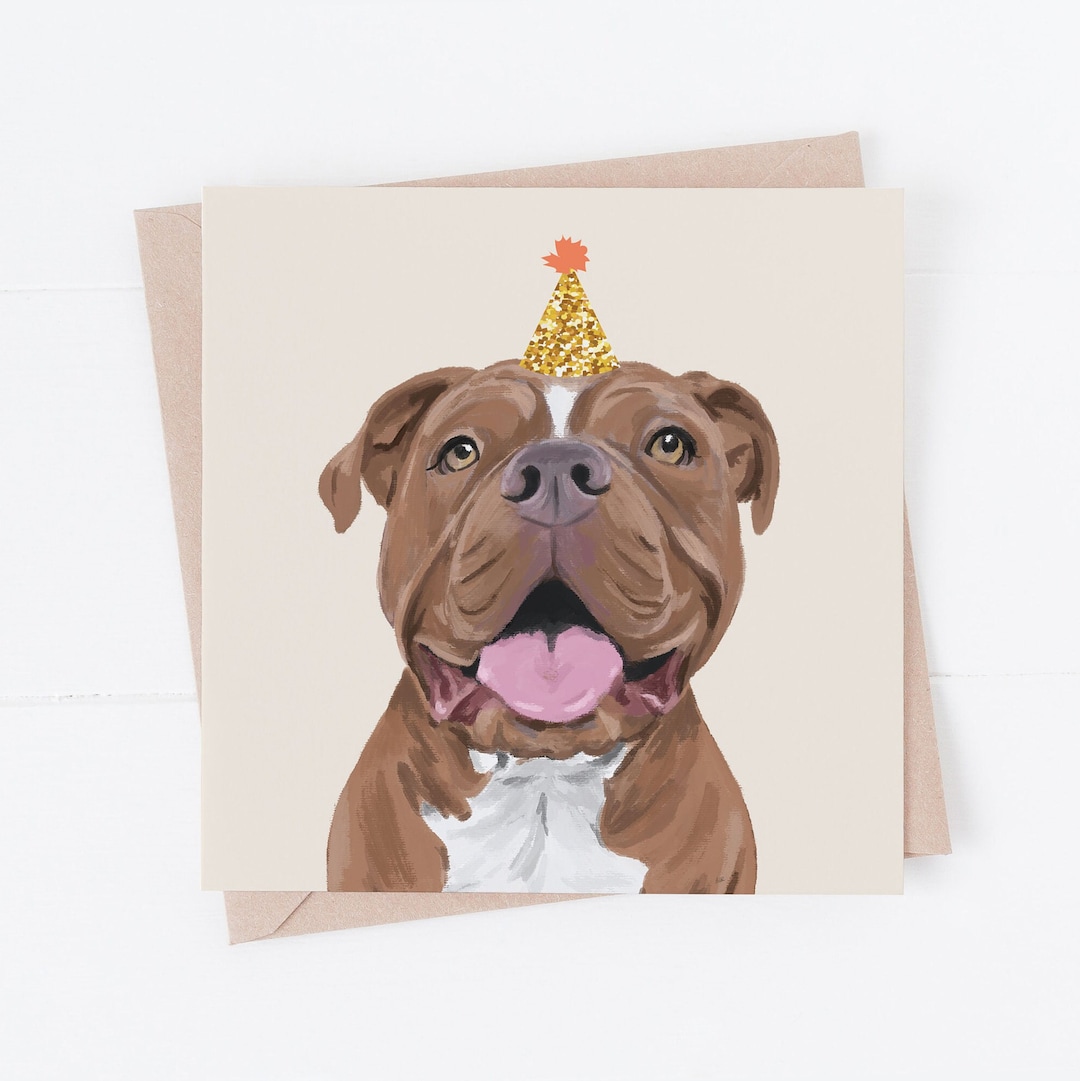 Dog Birthday Card, Bully Card, American Bully Birthday Card, American ...