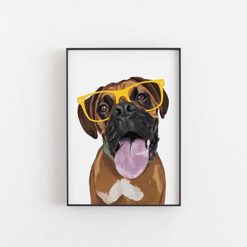 Boxer Art - Etsy