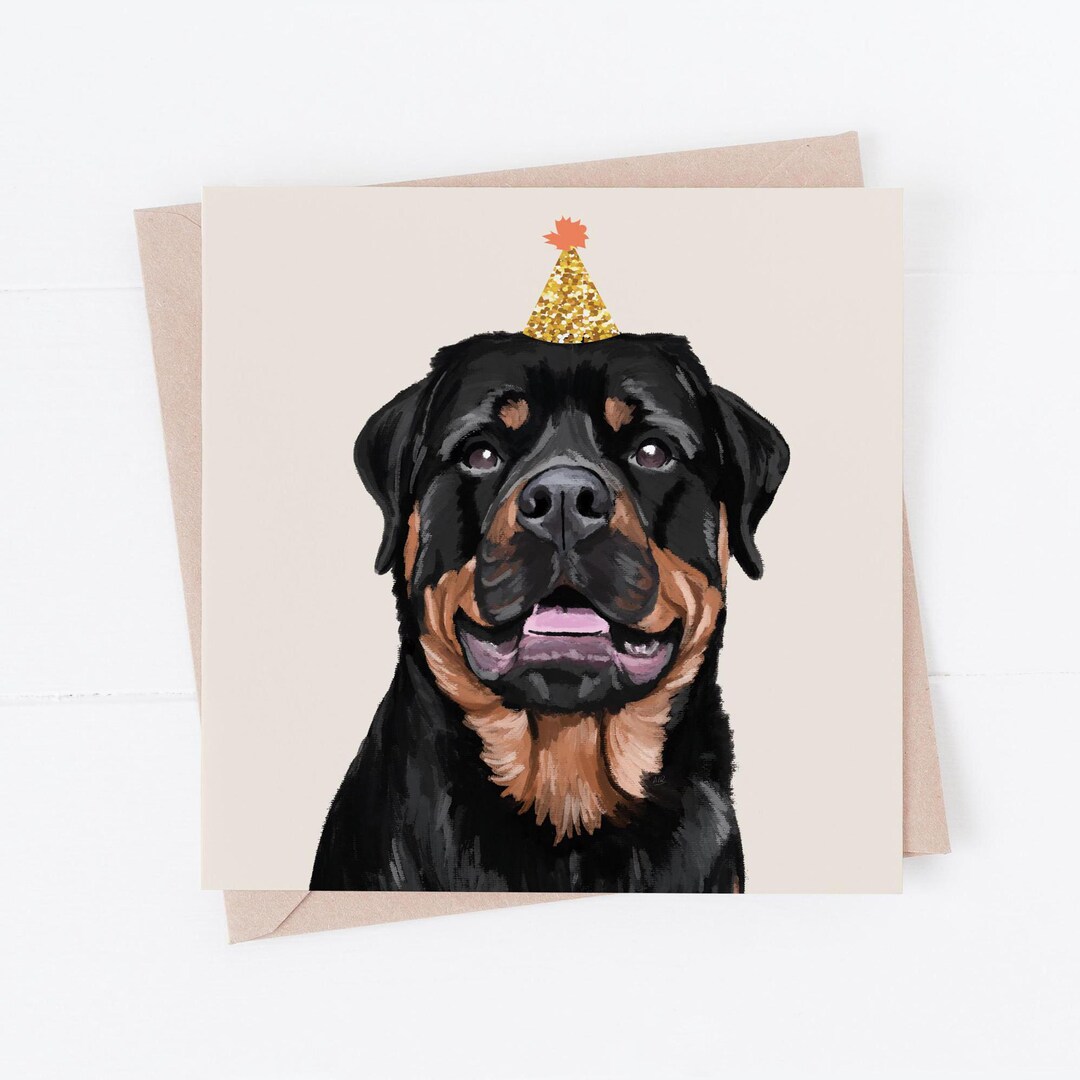 Dog Birthday Card, Rottweiler Card, Rottweiler Birthday Card ...