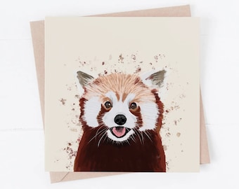 Red Panda 50th Birthday Card - Etsy