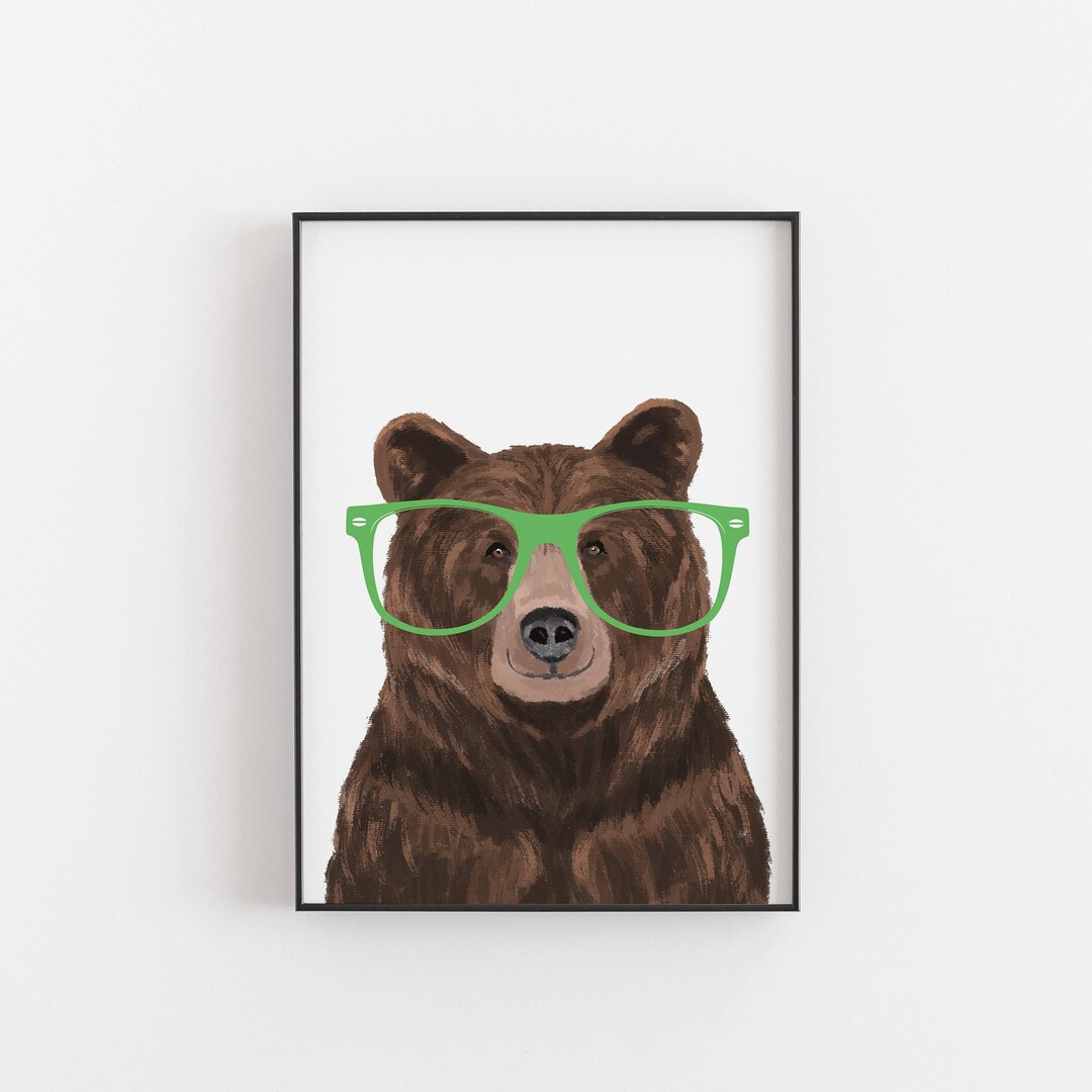 Bear Print, Bear Poster, Bear Gift, Bear Wall Art, Bear, Brown Bear ...
