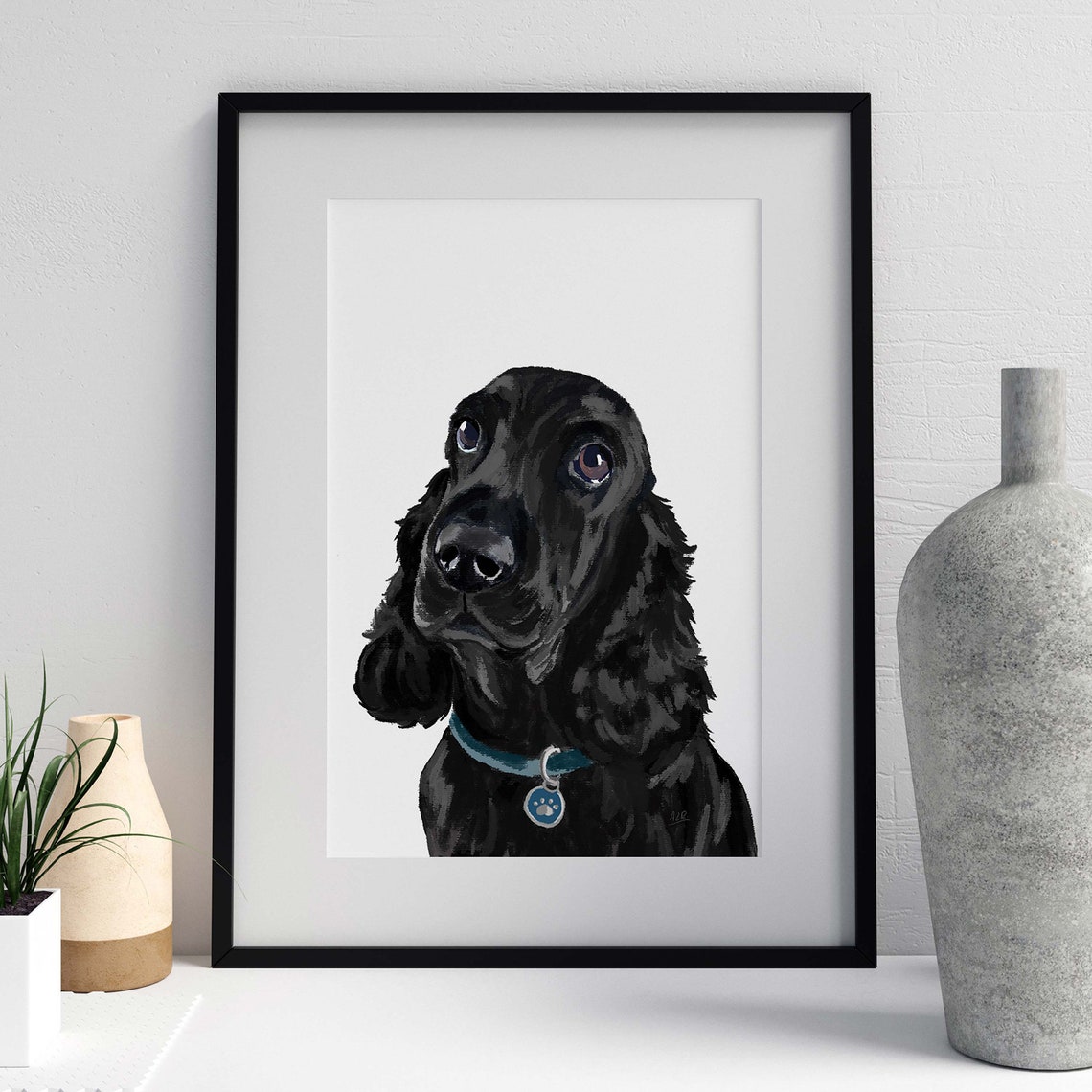 Black Cocker Spaniel Dog Print Dog Print Fun Print Spaniel - Etsy