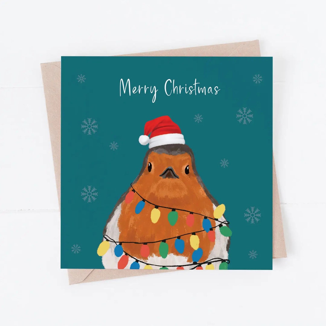 Robin Christmas Card: Hand Drawn Robin Xmas Card - Etsy