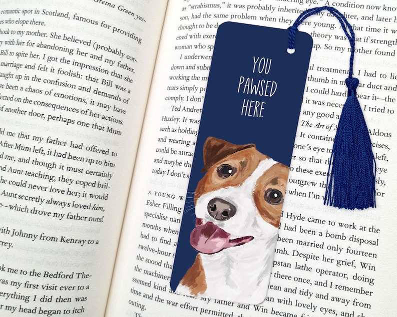Jack Russell Bookmark: 'you Pawsed Here' Dog Lover Gift - Etsy UK