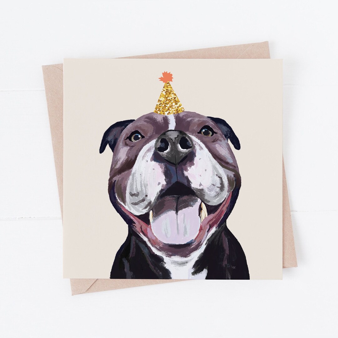 Dog Birthday Card, Staffy Card, Staffy Birthday Card, Staffy, Staffie ...