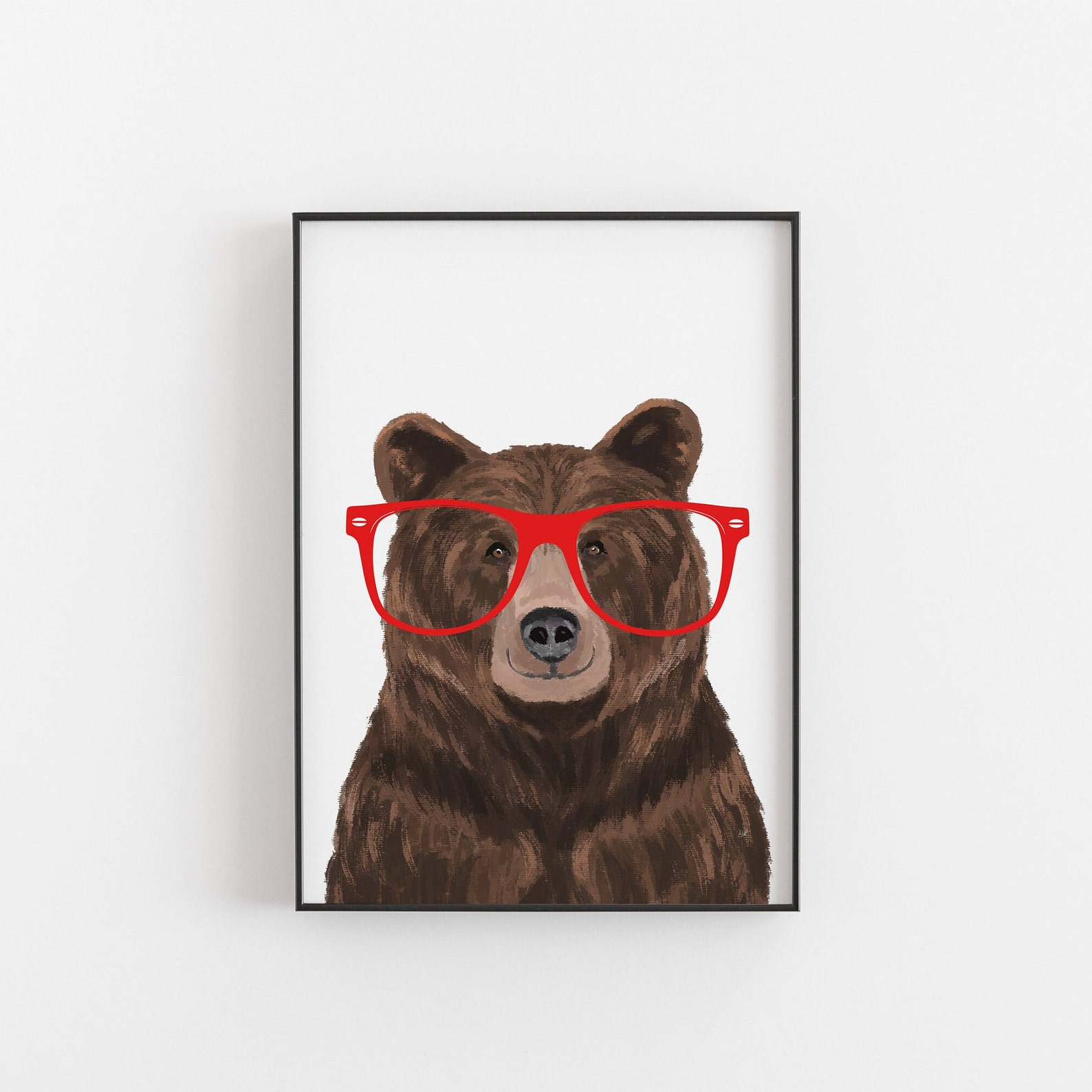 Bear Print Bear Poster Bear Gift Bear Wall Art Bear Brown - Etsy