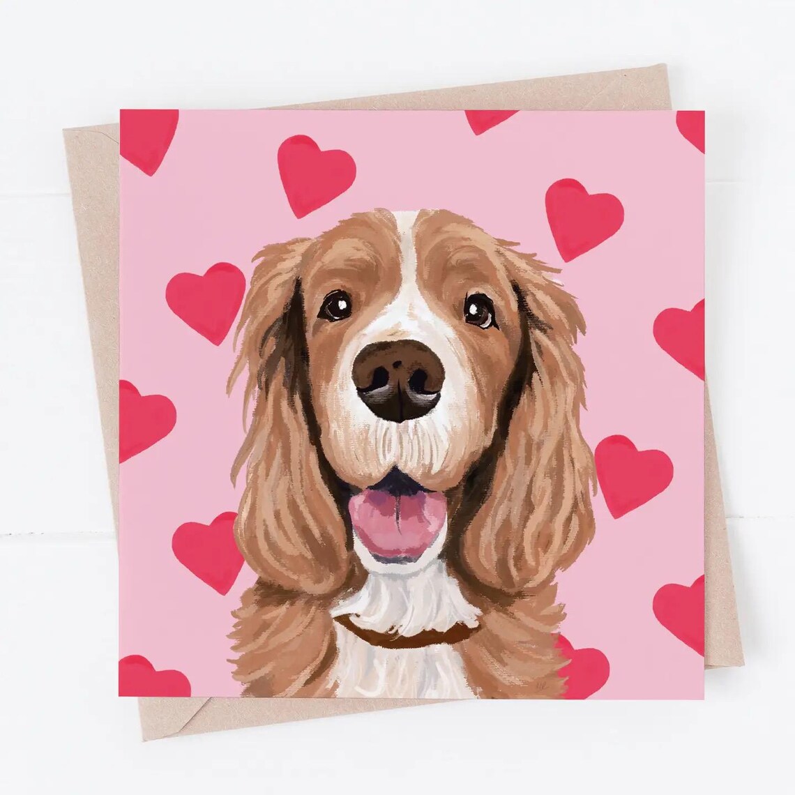 Cocker Spaniel Card: Love From the Dog, Spaniel Valentines Card, Dog ...