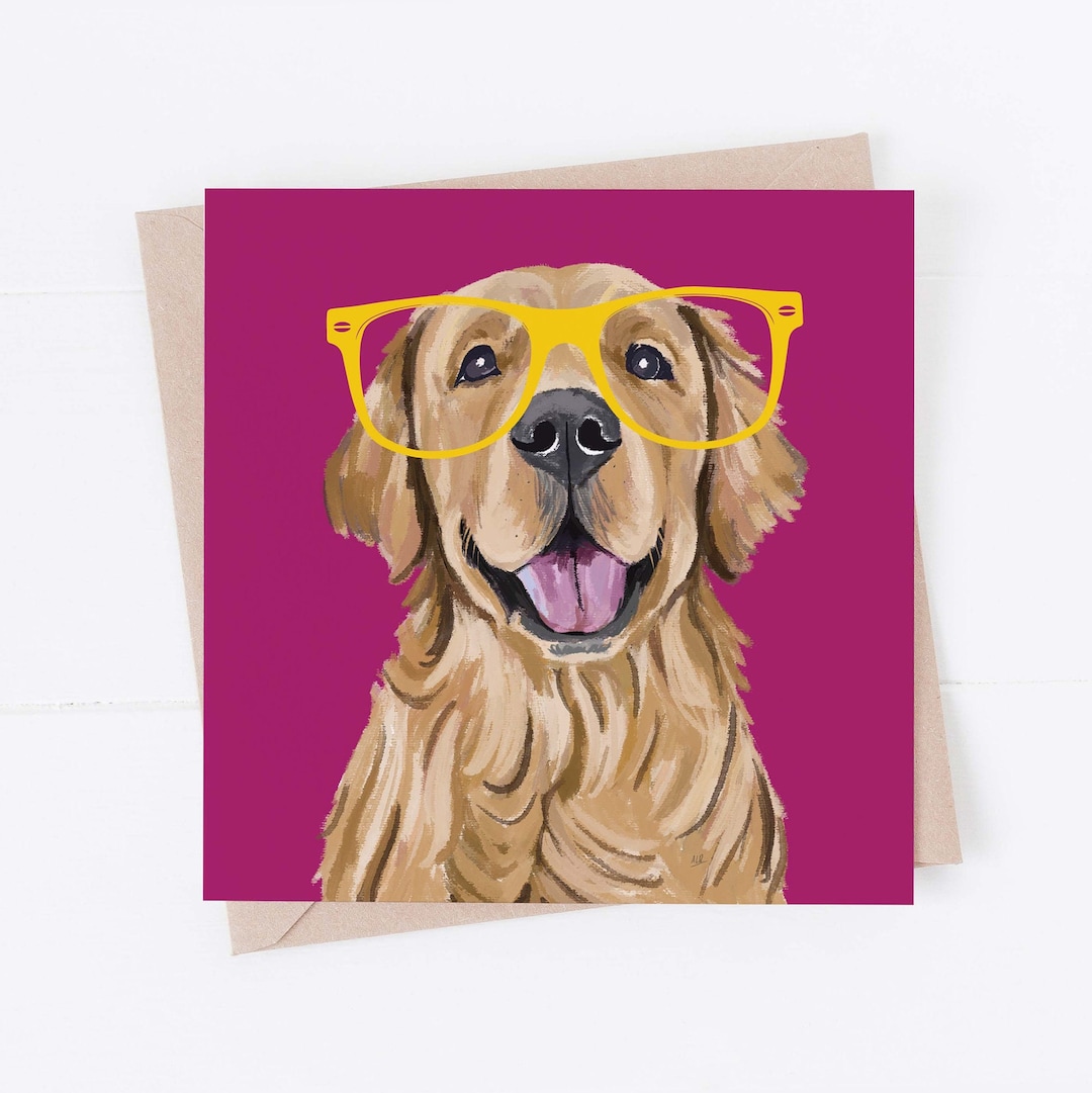 Dog Birthday Card, Golden Retriever Card, Golden Retriever Birthday ...