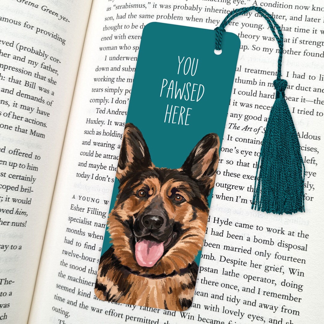 German Shepherd Bookmark, Dog Bookmark, Bookmark, Dog Gift, German ...