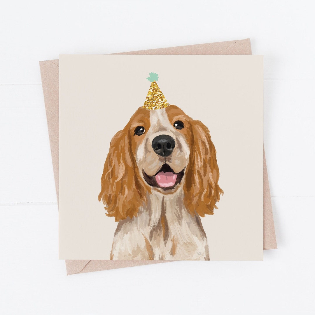 Dog Birthday Card, Cocker Spaniel Card, Cocker Spaniel Birthday Card ...
