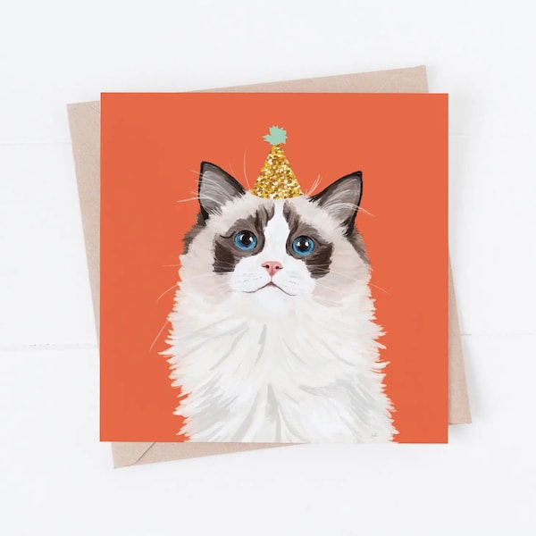 Cat Birthday Card - Etsy