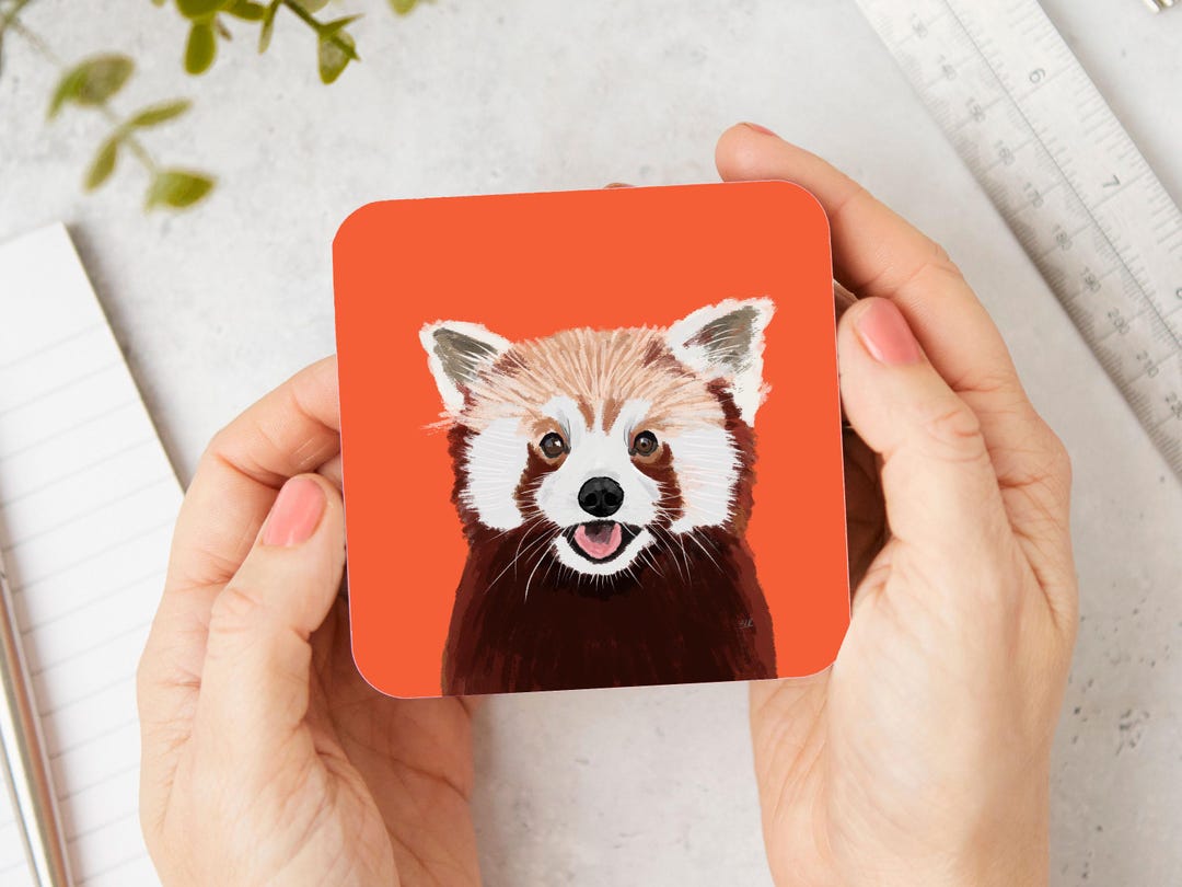 Red Panda Coaster, Gifts for Red Panda Lovers, Coaster, Red Panda Gift ...
