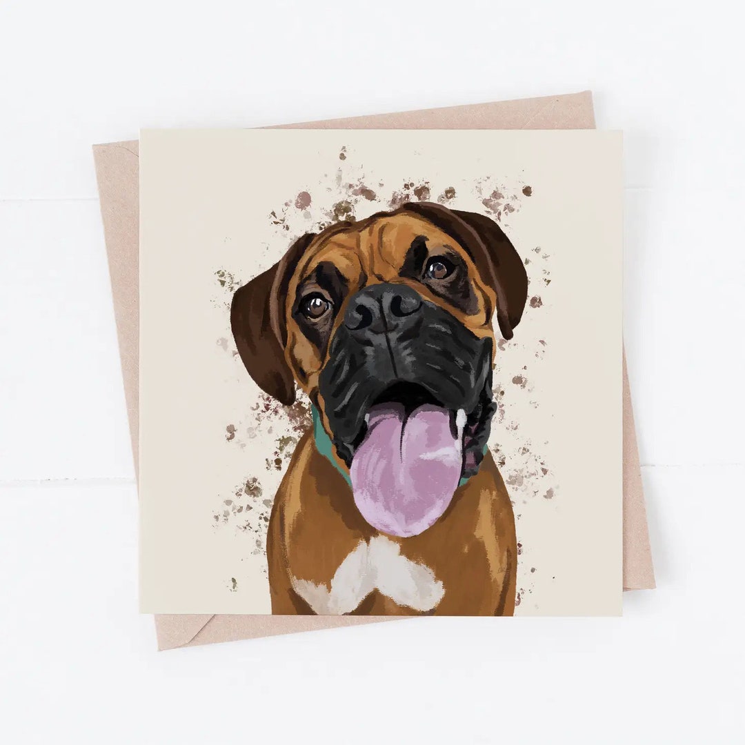 Dog Birthday Card, Boxer Card, Boxer Birthday Card, Boxer, From the Dog ...