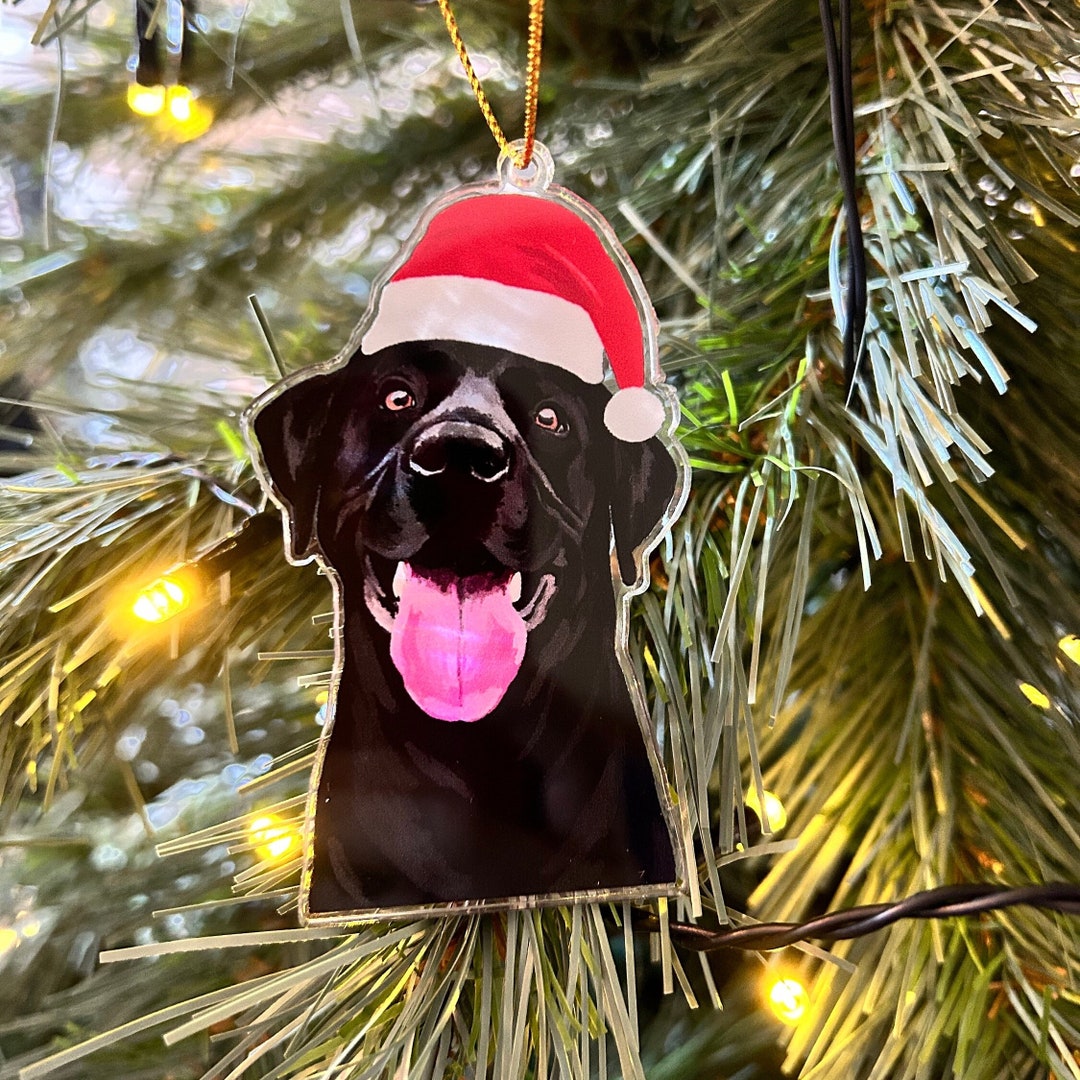 Black Labrador Christmas Tree Decoration: Recycled Acrylic Dog Ornament ...