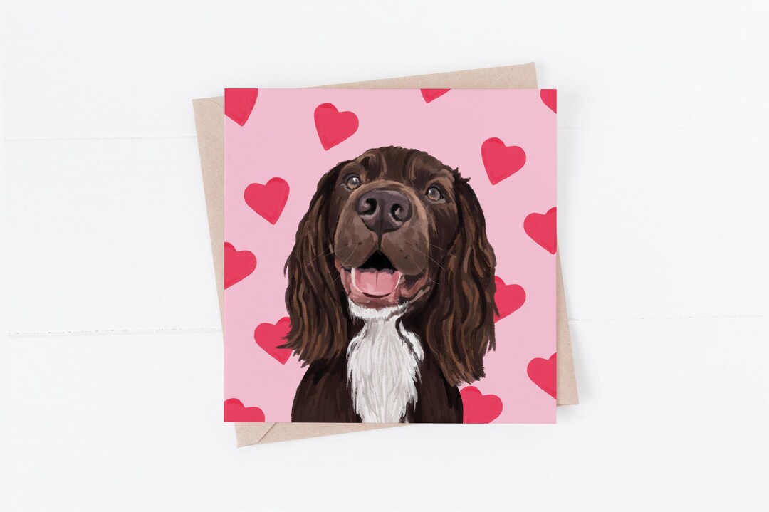 Cocker Spaniel Card: Love From the Dog, Spaniel Valentines Card, Dog ...