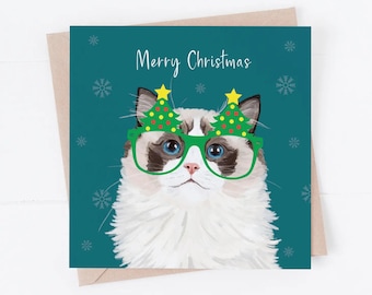 Ragdoll Cat Christmas Card - Etsy