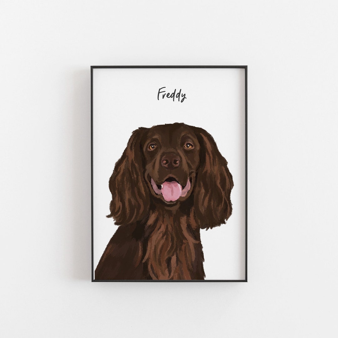 Chocolate Cocker Spaniel Dog Print: Personalized Spaniel Art - Etsy