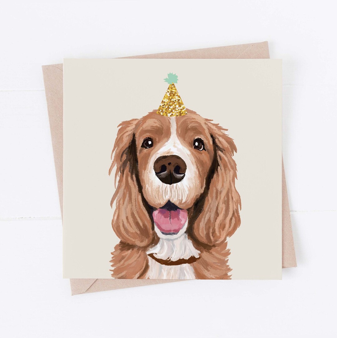 Dog Birthday Card, Cocker Spaniel Card, Cocker Spaniel Birthday Card ...