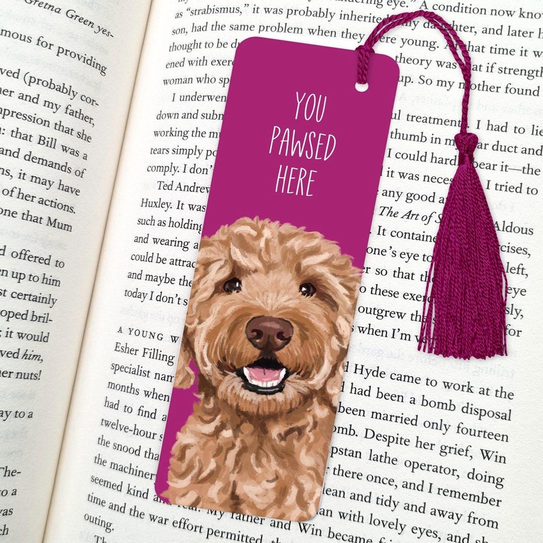 Goldendoodle Bookmark, Dog Bookmark, Bookmark, Dog Gift, Goldendoodle ...