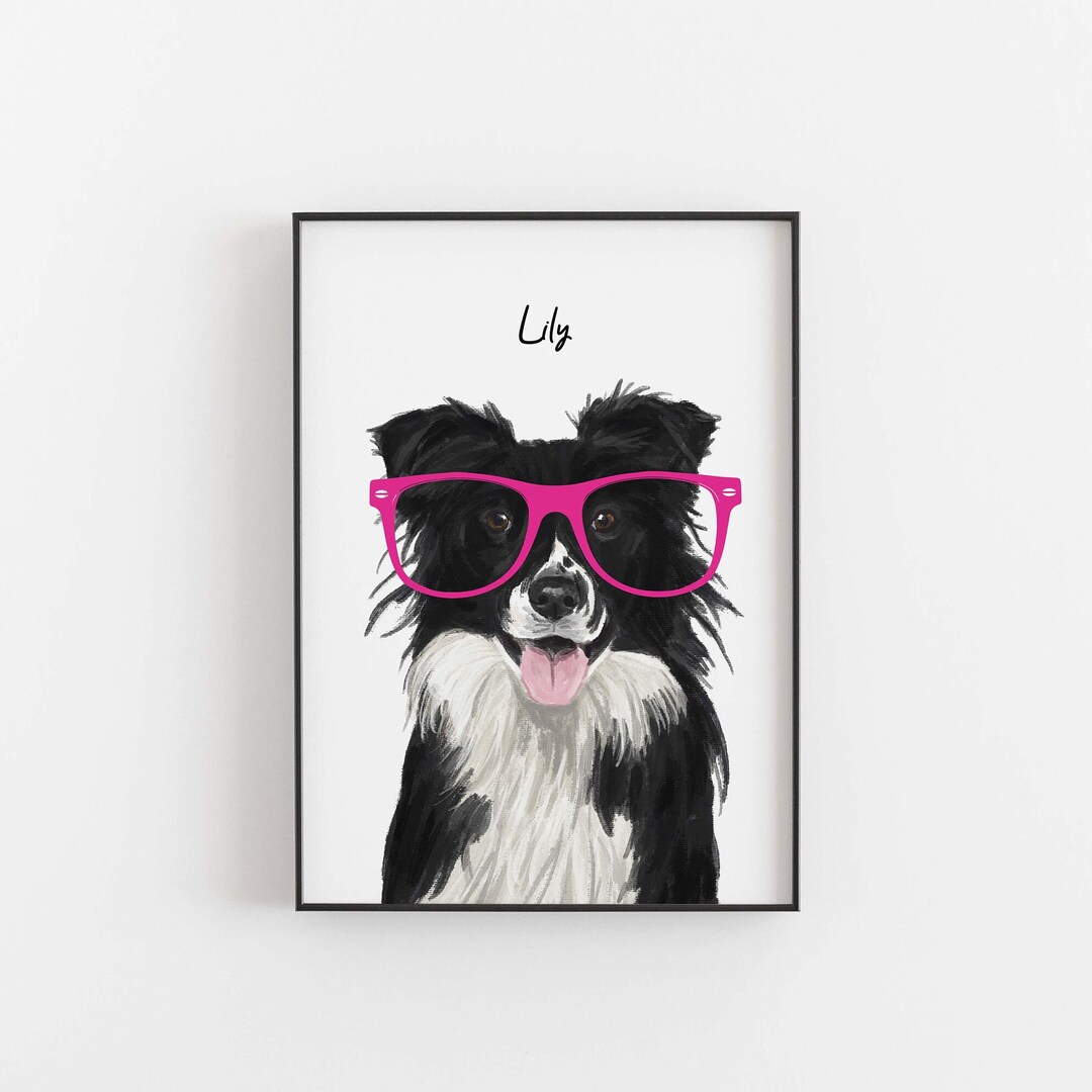 Border Collie Gift, Border Collie Print, Personalised Border Collie ...