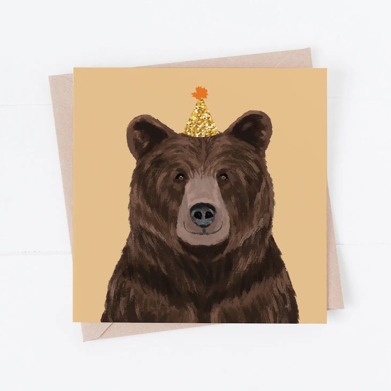 Bear Birthday Card - Etsy