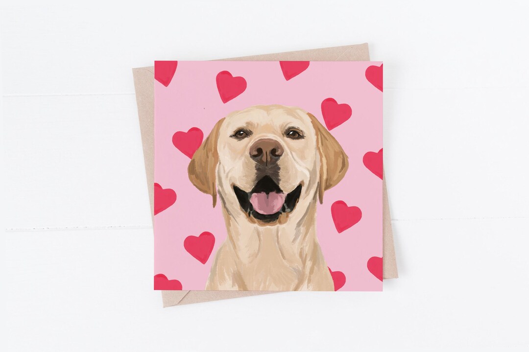 Labrador Card: Love From the Dog, Love You Card, Yellow Labrador ...