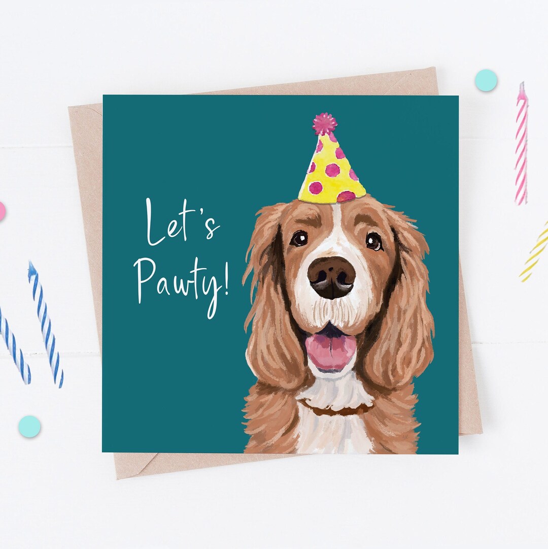 Dog Birthday Card Cocker Spaniel Card Cocker Spaniel Etsy