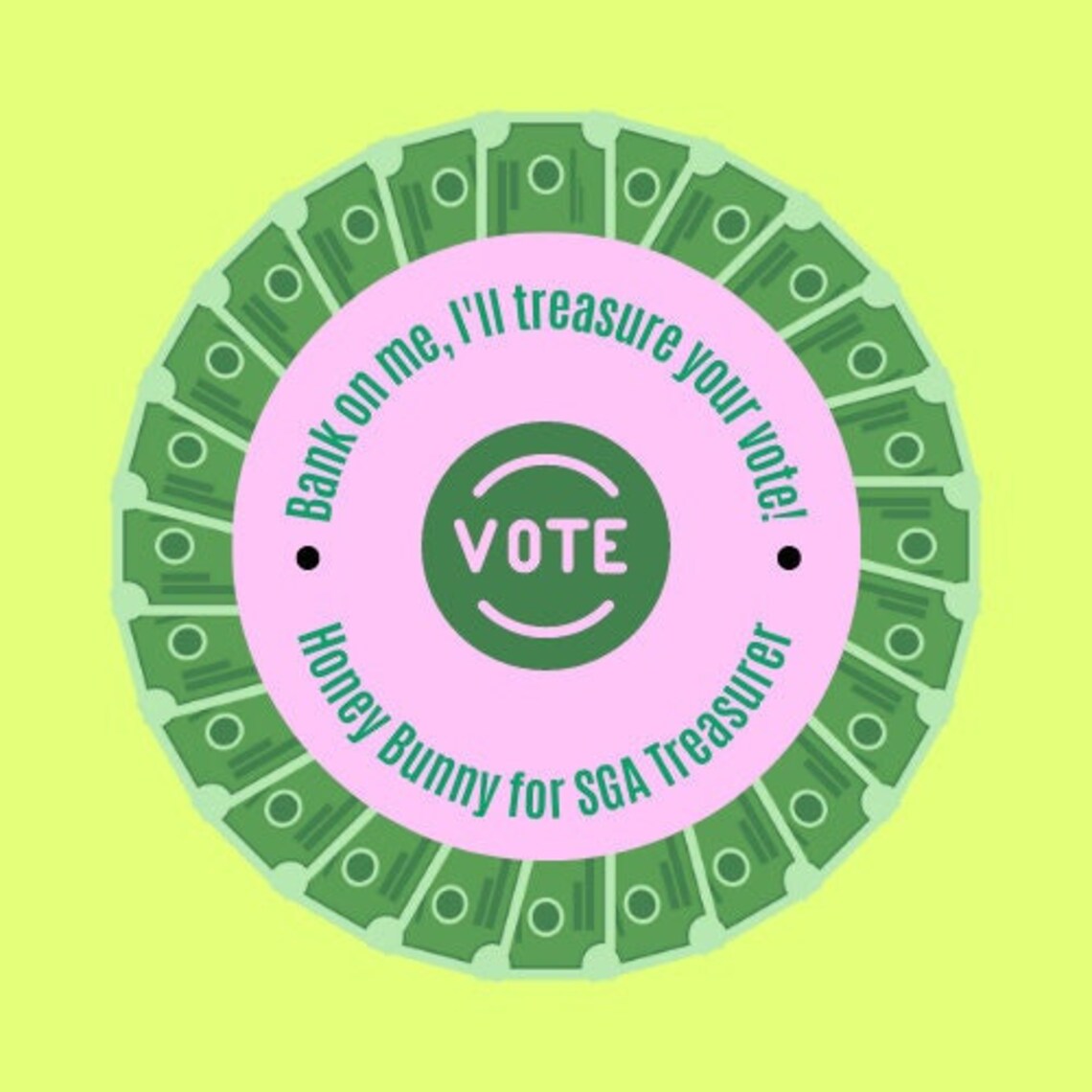 Customizable Student Council Campaign Stickers Canva Template: Lime ...
