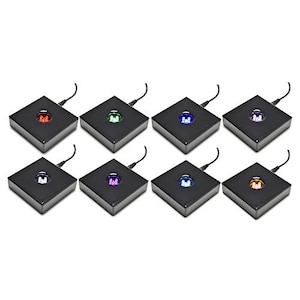 Santa Cruz Lights 5 LED Square Black Lacquer Color Changing Stand Base ...