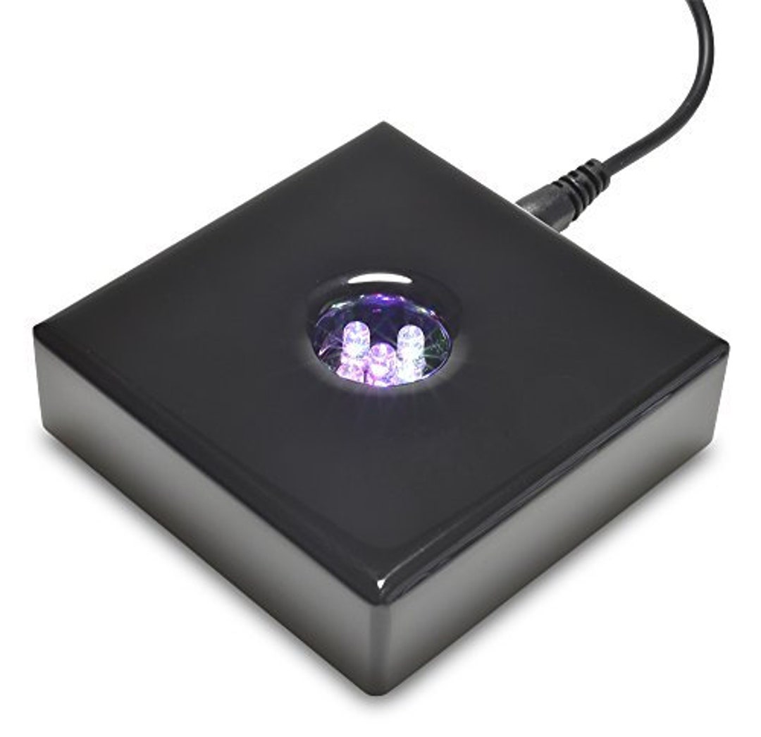 Santa Cruz Lights 5 LED Square Black Lacquer Color Changing Stand Base ...