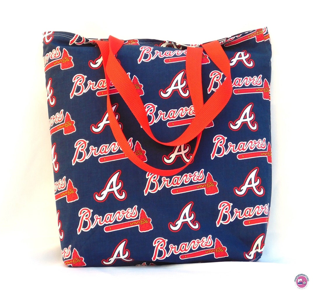 Atlanta Braves Baseball Lined Reversible Reusable Tote Grocery Shopping ...