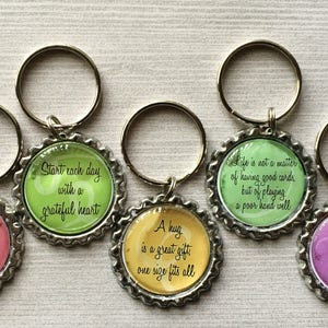 Keychain,key Ring,inspirational Quotes,key Chain,keyring,bottlecap ...