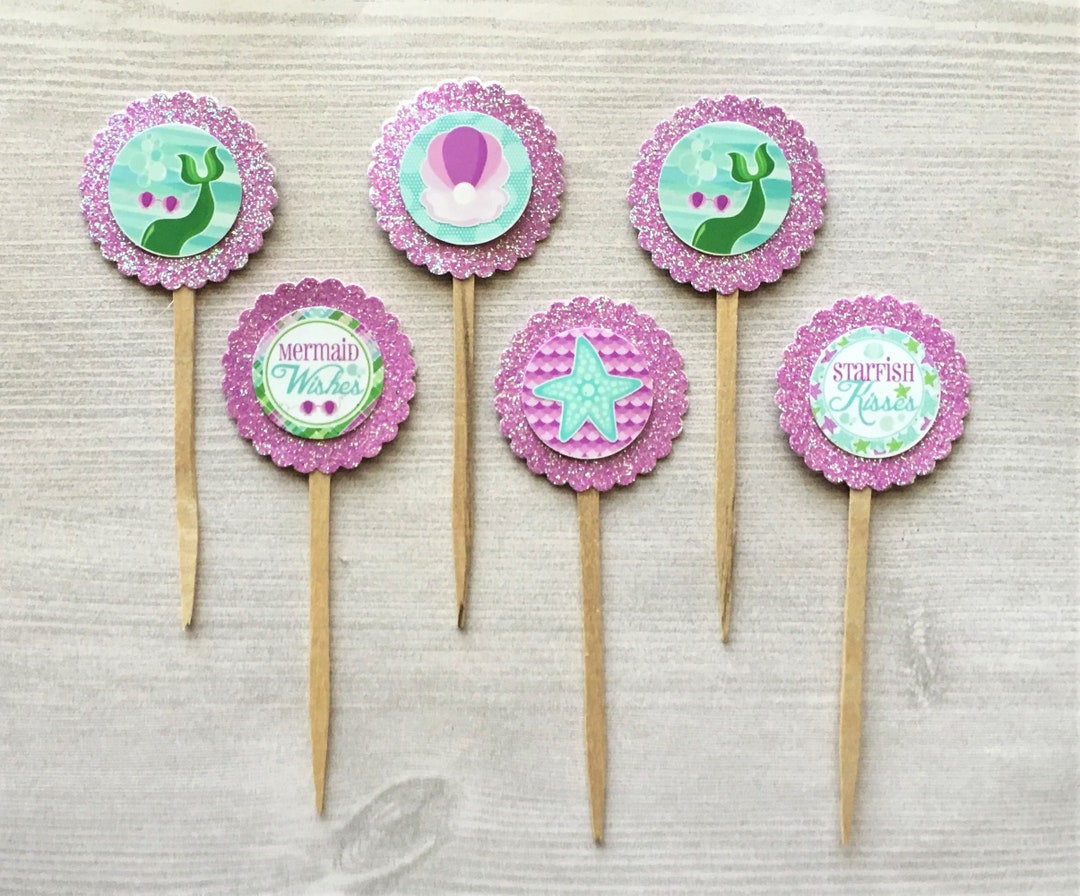 Mermaid Cupcake Toppers,mermaid,mermaid Tails,cupcake Toppers,set of 6 ...