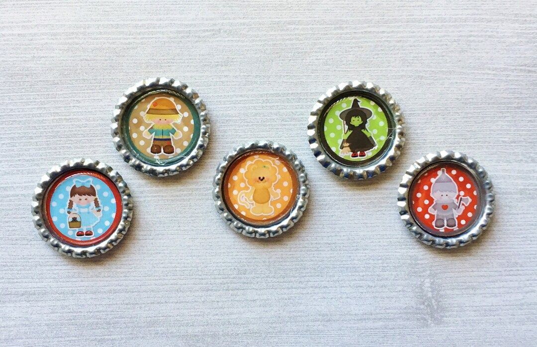 Magnets,bottle Cap Magnets,wizard of Oz,dorothy,toto,refrigerator ...
