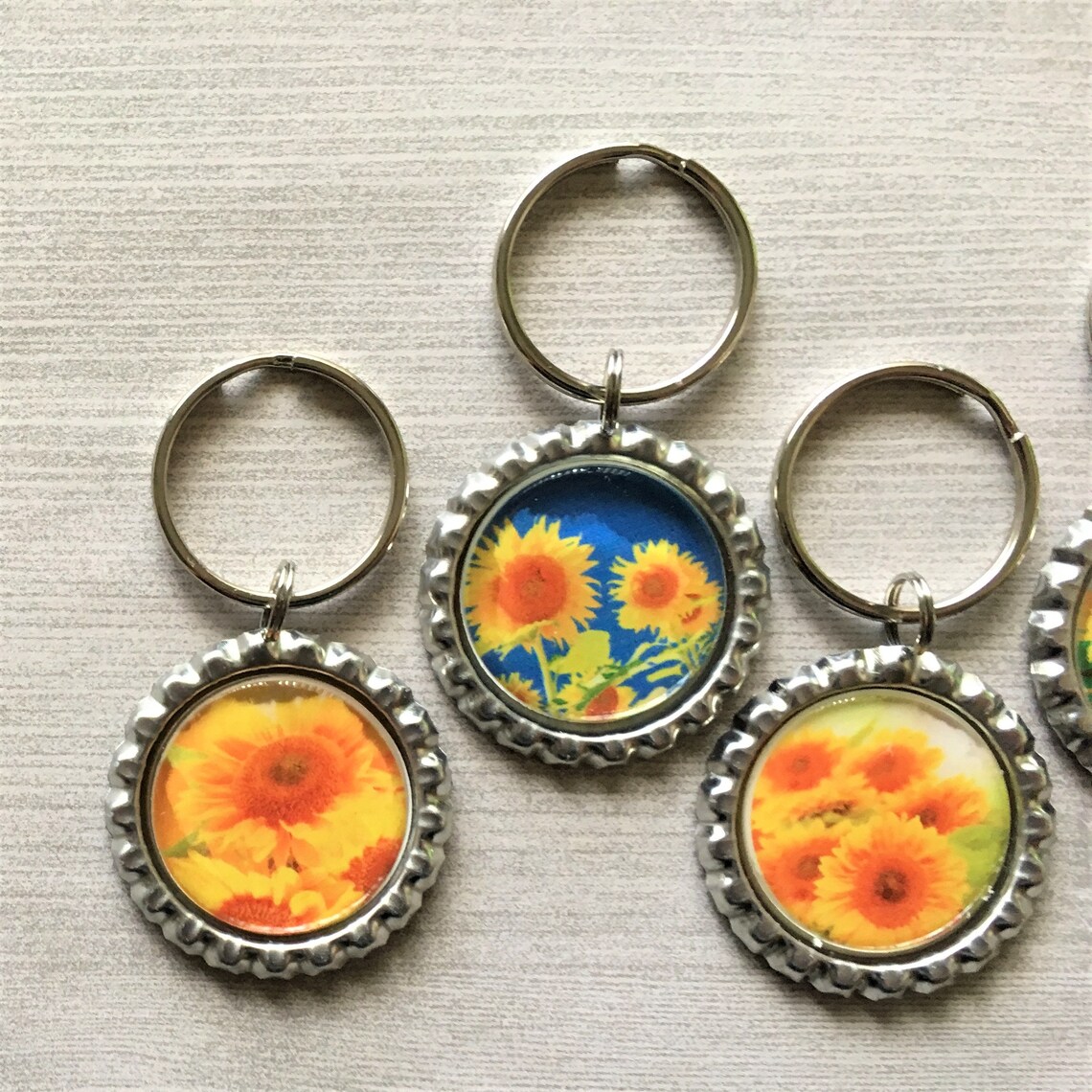 Sunflower Keychainsunflower Key Ringsunflowerkey - Etsy