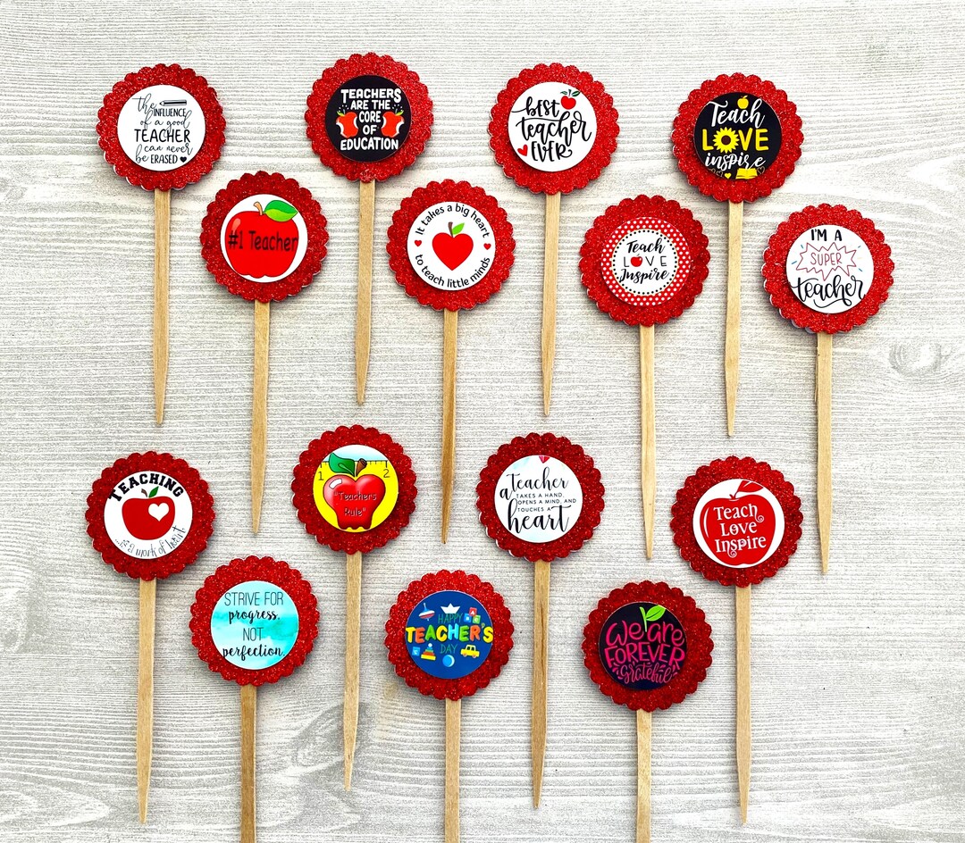 Teacher Cupcake Toppers,teacher,cupcake Toppers,teacher Appreciation ...