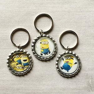 Keychain,key Ring,minions,minions Keychains,minions Key Rings,bottle ...