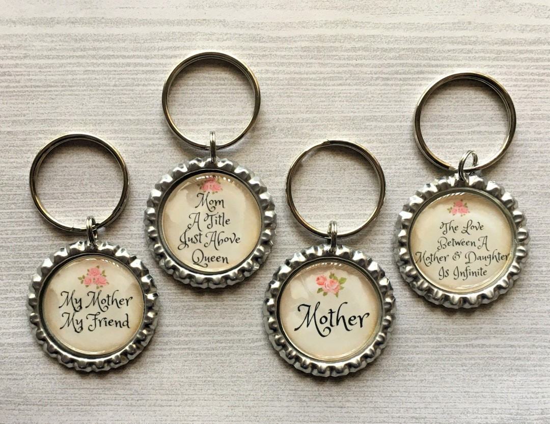 Keychain,key Ring,mother,mom,mother Keychains,bottle Cap Keychain ...