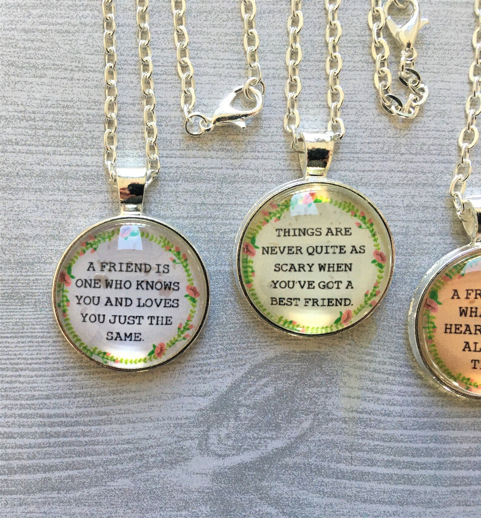 Friend Necklace,friend,friend Quotes,friend Sayings,necklace,silver ...